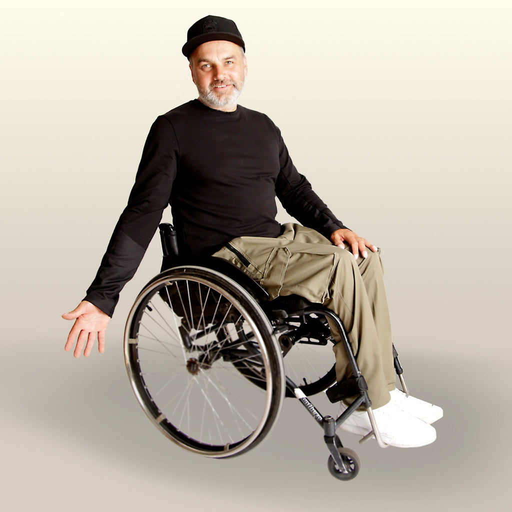 Men's wheelchair adaptive clothing